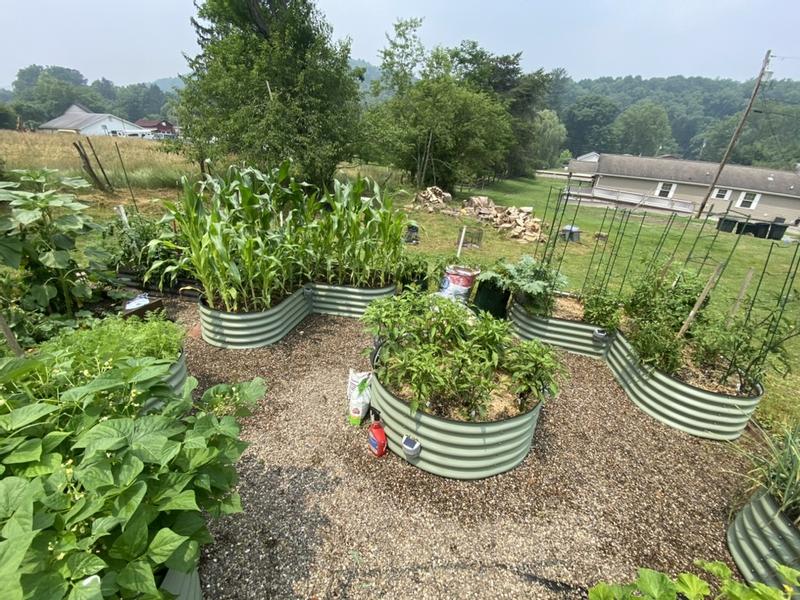 Vego Garden 30-cu ft 66-in W x 66-in L x 17-in H Modern Gray Galvanized ...