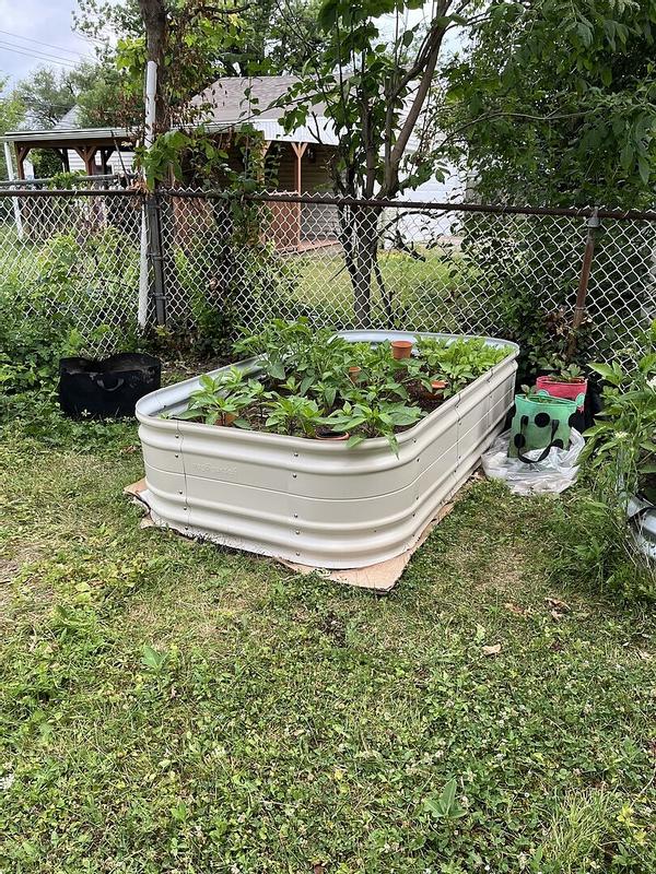 Vego Garden 32-cu ft 42-in W x 78-in L x 17-in H Terra Cotta Galvanized ...