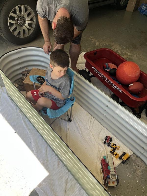 Vego Garden 25-cu ft 42-in W x 60-in L x 17-in H Sky Blue Galvanized ...