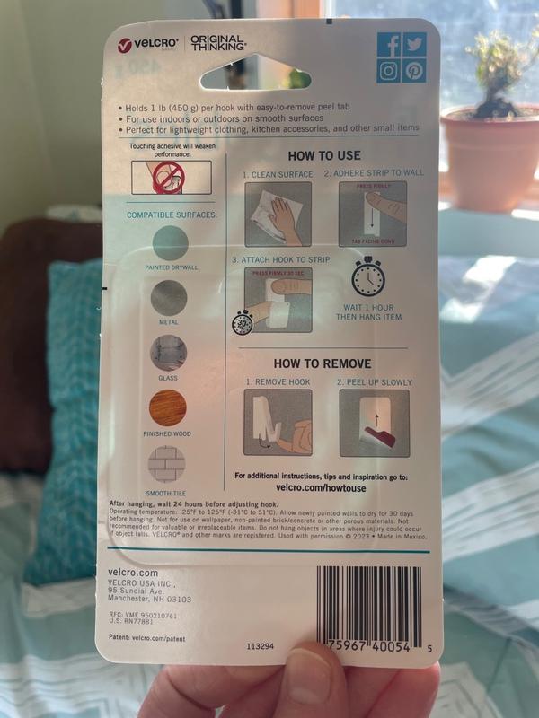 VELCRO 1-in Slate Blue Plastic Universal Hook (2-Pack) VEL-40054-USA at ...