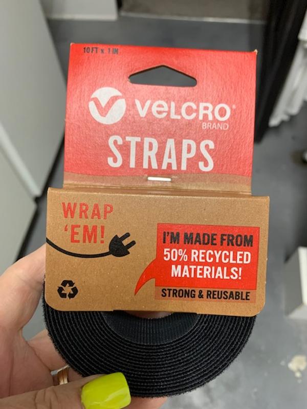 VELCRO Brand 120-in Eco Collection Roll 10Ft X 1In. Black Hook and Loop ...
