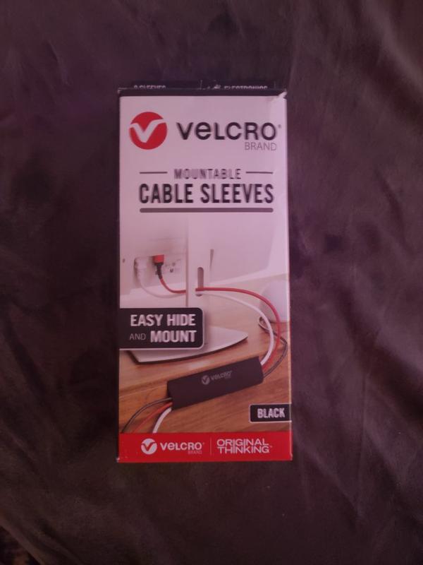 VELCRO Brand Black Mountable Cable Sleeves 8In X 4.75In Black (2-Pack ...