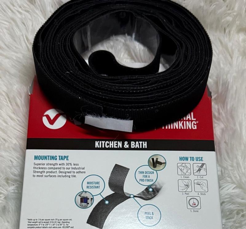 VELCRO Brand Industrial Strength - Low Profile 10ft x 1in Roll Black ...