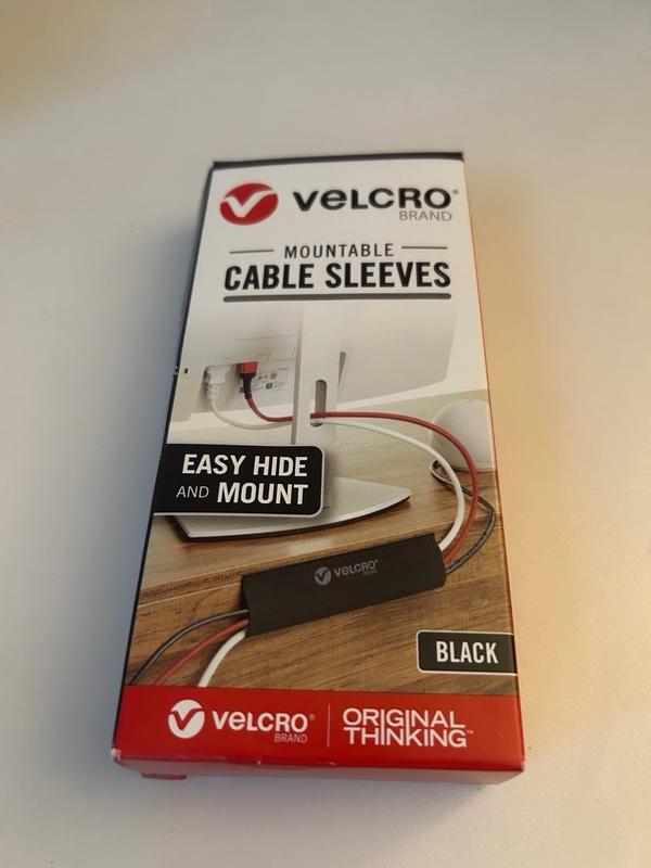 VELCRO Brand Black Mountable Cable Sleeves 8In X 4.75In Black (2-Pack ...