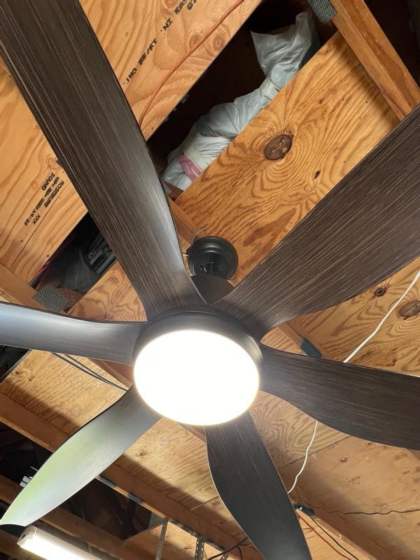 YUHAO Homely 66-in Black with Distressed Blades Color-changing ...