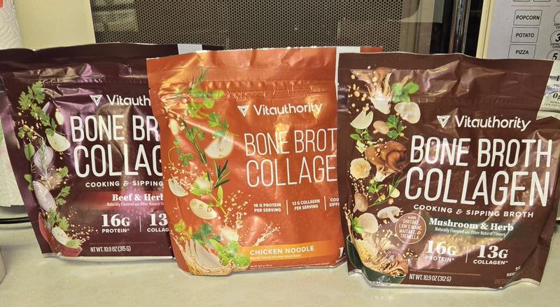 Vitauthority Chicken Noodle Bone Broth Collagen, Packed with Protein ...
