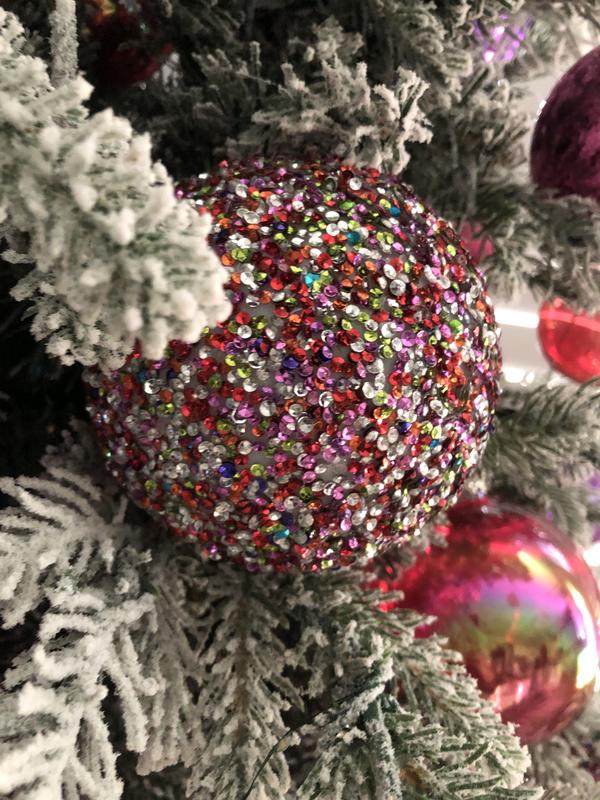 6" Red Beaded Ball Ornament Drilled - Macy's