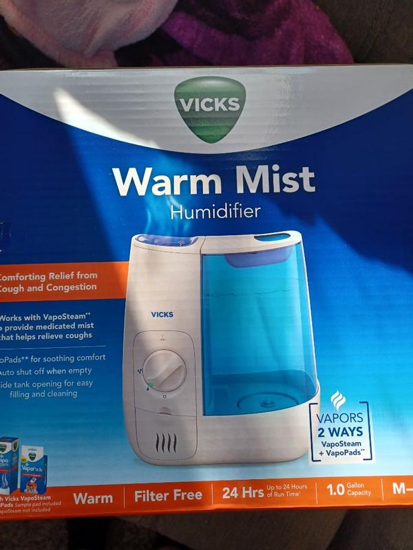 Vicks 1-Gallon Tabletop Warm Mist Mechanical Humidifier (For Rooms Up ...