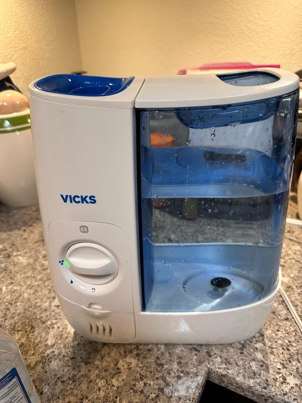 Vicks 1-Gallon Tabletop Warm Mist Mechanical Humidifier (For Rooms Up ...