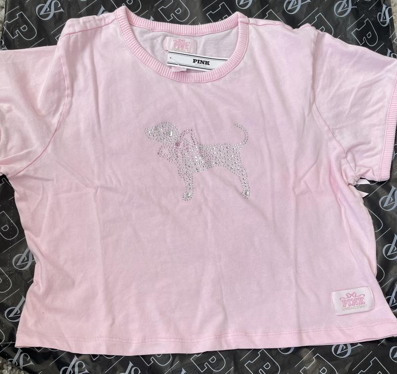Buy PINK x LoveShackFancy Retro Cotton Tee, Pink Lollipop - Order Tops ...