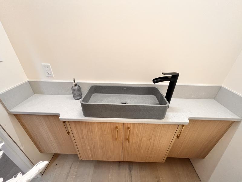 VIGO Concreto Stone Concrete Vessel Rectangular Modern Gray Bathroom ...