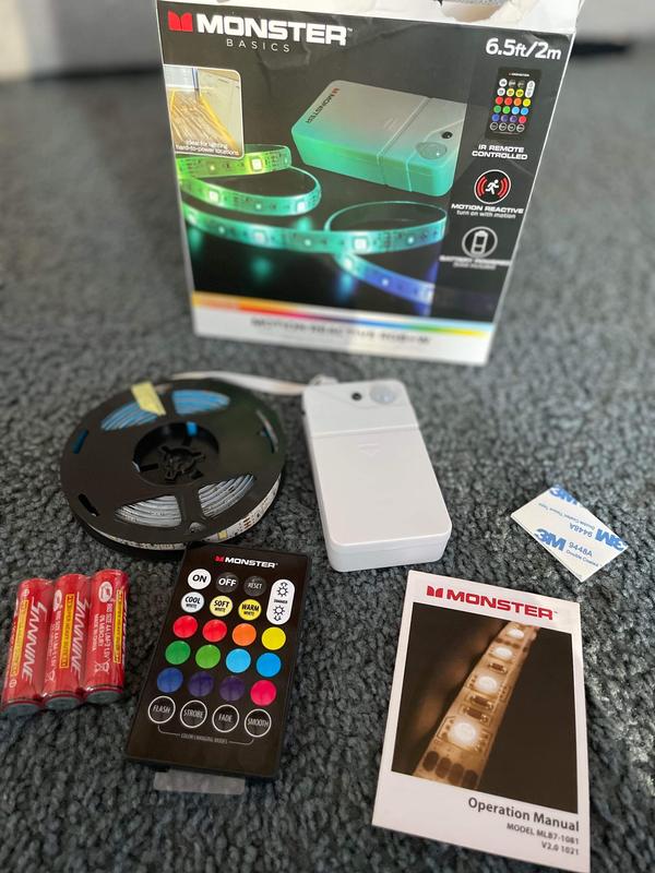 Monster 0.5-ft Plug-in White Indoor String Light Multicolor LED Novelty ...