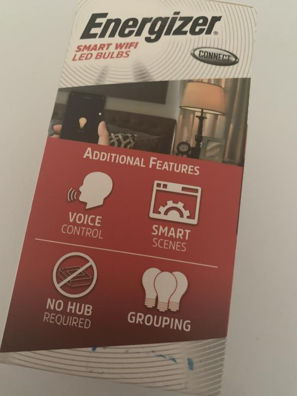 Energizer Connect A19 Full Spectrum E26 Dimmable Smart LED Light Bulb ...