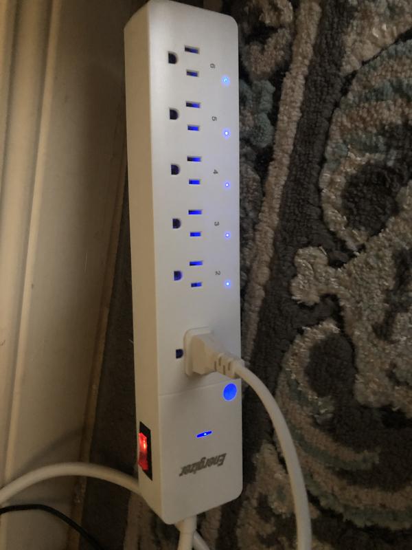 Energizer Connect Smart Wi-Fi 6-Outlet Surge Protector, 6-ft. Cord ...