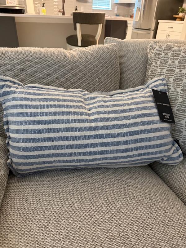 Lucky Brand Marlowe Light Green Striped 14-in x 24-in Decorative Pillow ...