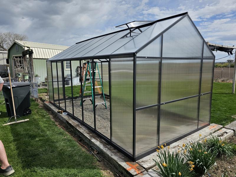 VEIKOUS Aluminum Greenhouse 6-ft L x 10-ft W x 6.4-ft H Gray Greenhouse ...