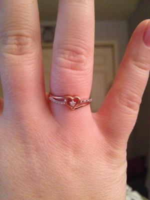 Diamond Accent Heart Promise Ring in 10K Rose Gold Zales