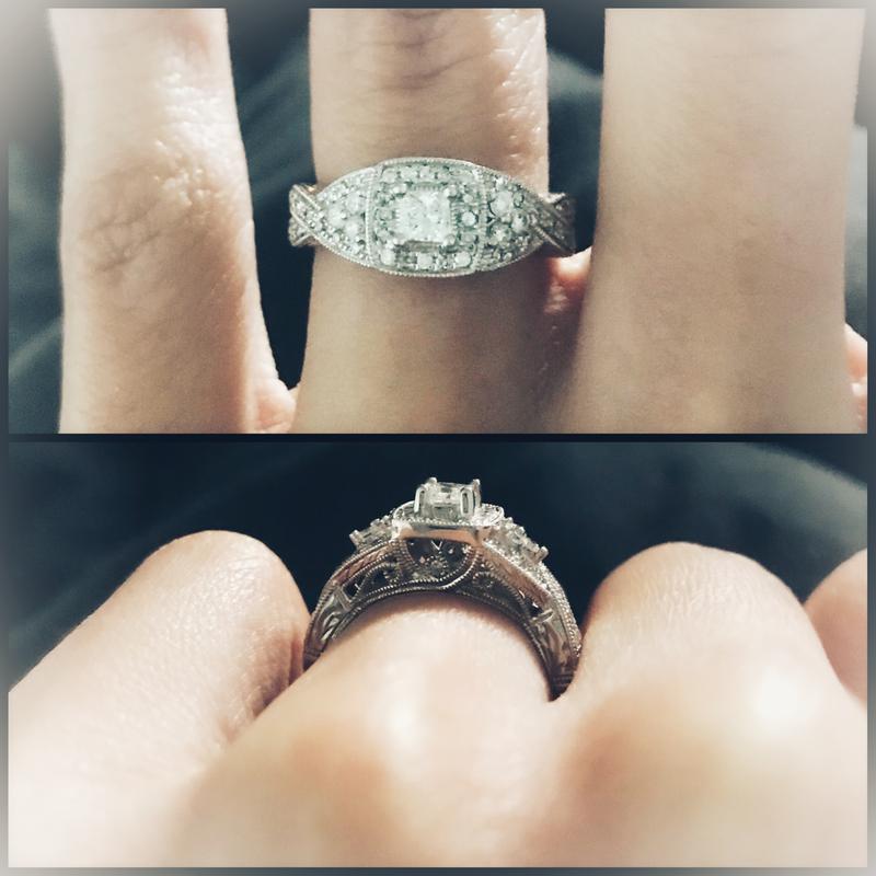 1/2 CT. T.W. Princess-Cut Diamond Twist Bridal Set in 14K 1/2 CT. T.W. Princess-Cut Diamond Twist Bridal Set in 14K