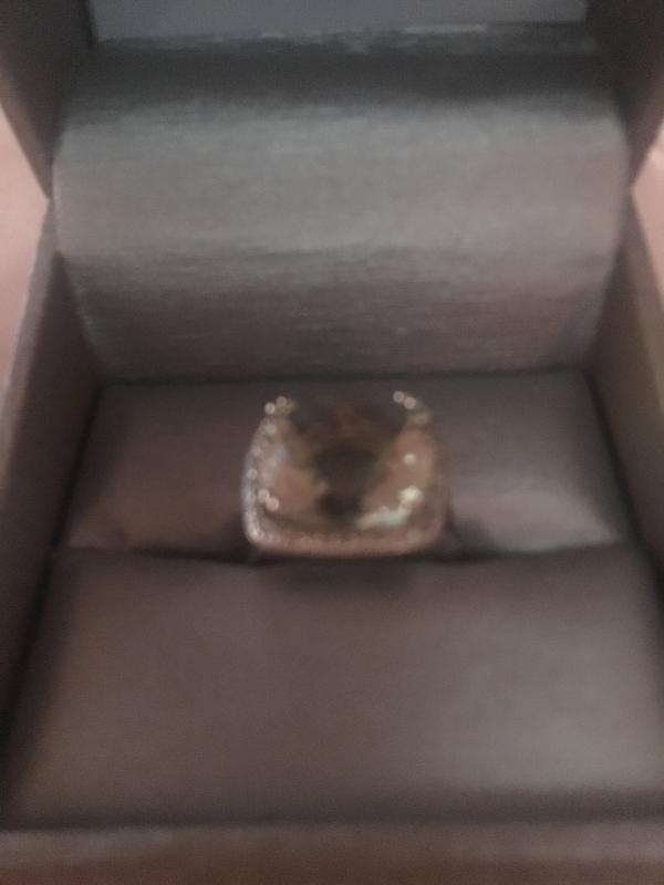 Cushion-Cut Green Quartz Ring in Sterling Silver with Cushion-Cut Green Quartz Ring in Sterling Silver with
