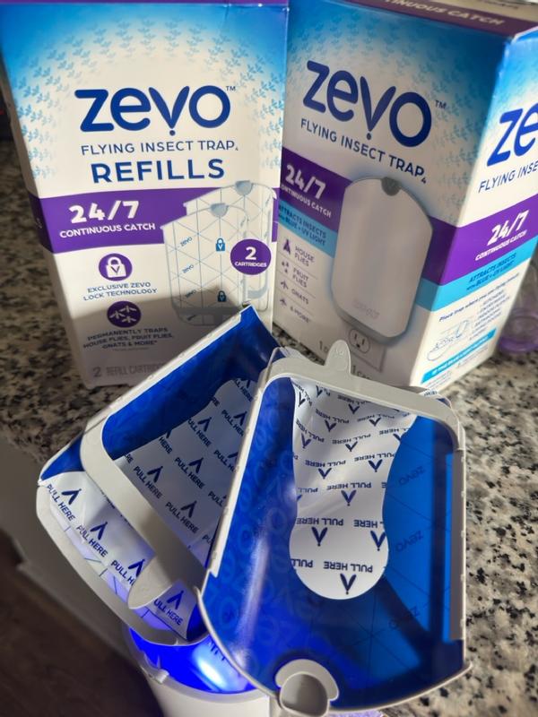 Zevo Flying Insect Trap Refill Cartridges (2-Pack) for Fruit Flies ...