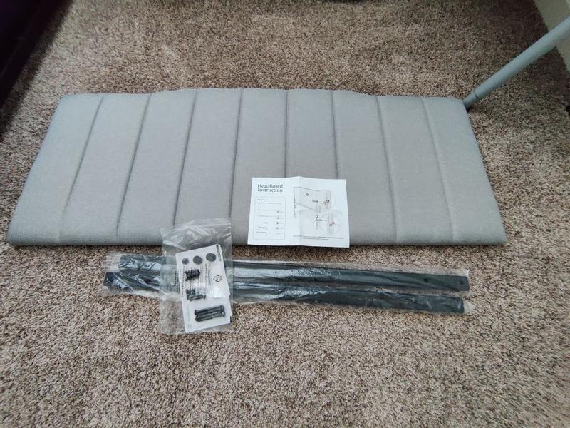 Zinus Grey Queen Polyester Upholstered Headboard CLO-ANEB-Q at Lowes.com