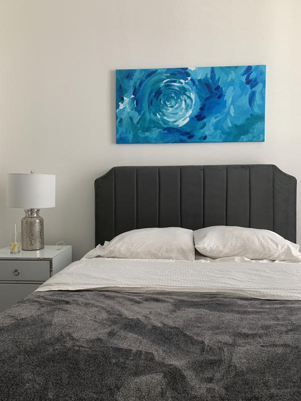 Zinus Dark Gray King Metal Upholstered Bed SPI-LXVB-K-K at Lowes.com