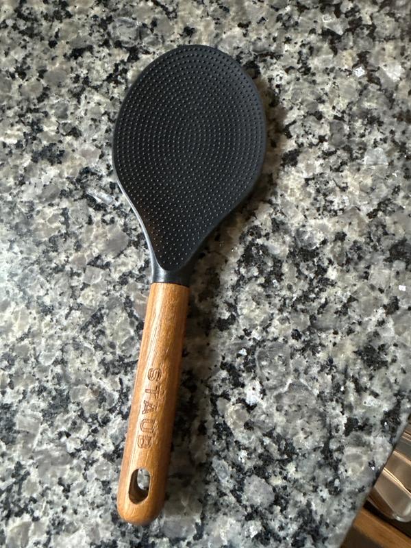 STAUB Silicone with Wood Handle Cooking Utensil Rice Spoon in the ...