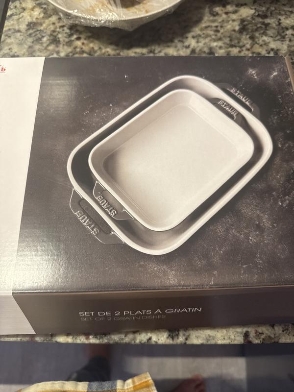 STAUB Ceramic 2pc Rectangular Baking Dish Set White in the Bakeware ...